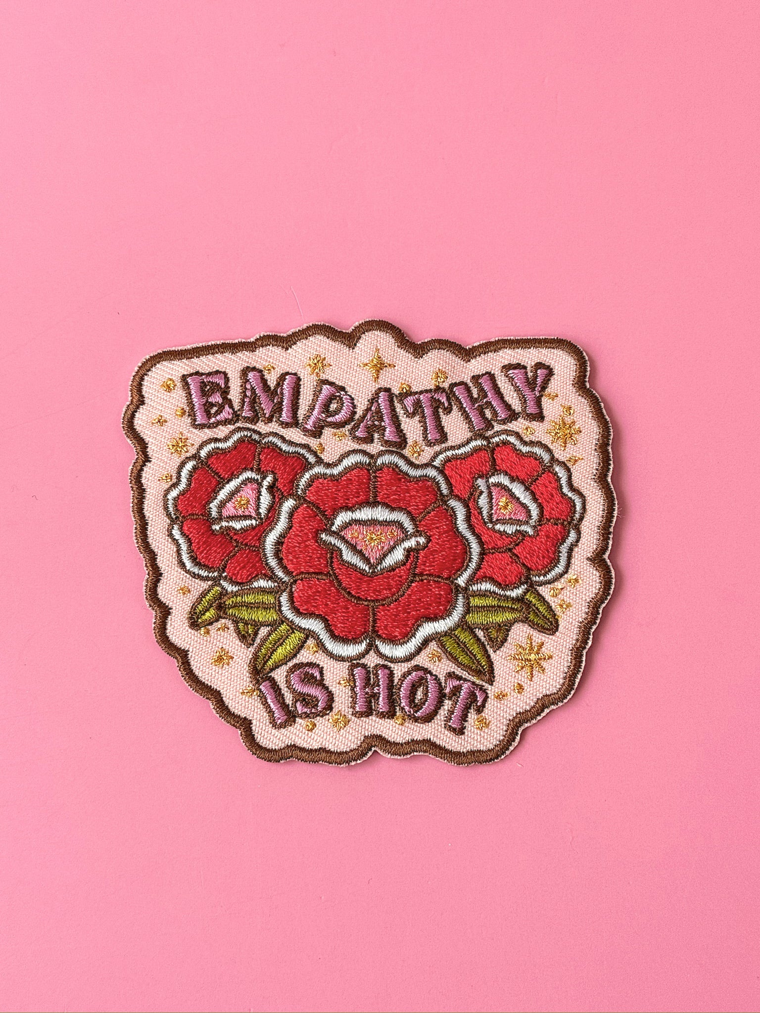 Empathy is Hot Iron-On Embroidered Patch – Golden Hour Designs